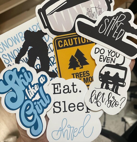Snowboarding Sticker Pack Snow Stickers - Etsy