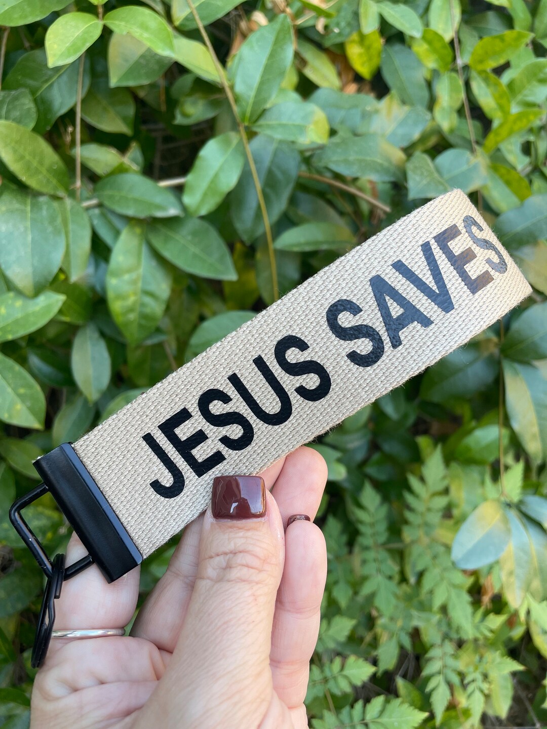 Jesus Saves Key Chain, Encouraging Key Chain, Canvas Key Wristlet, Key ...