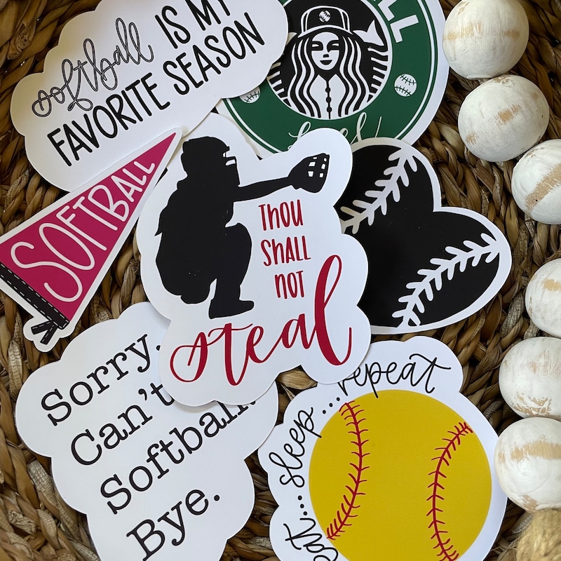 Softball Sticker - Etsy