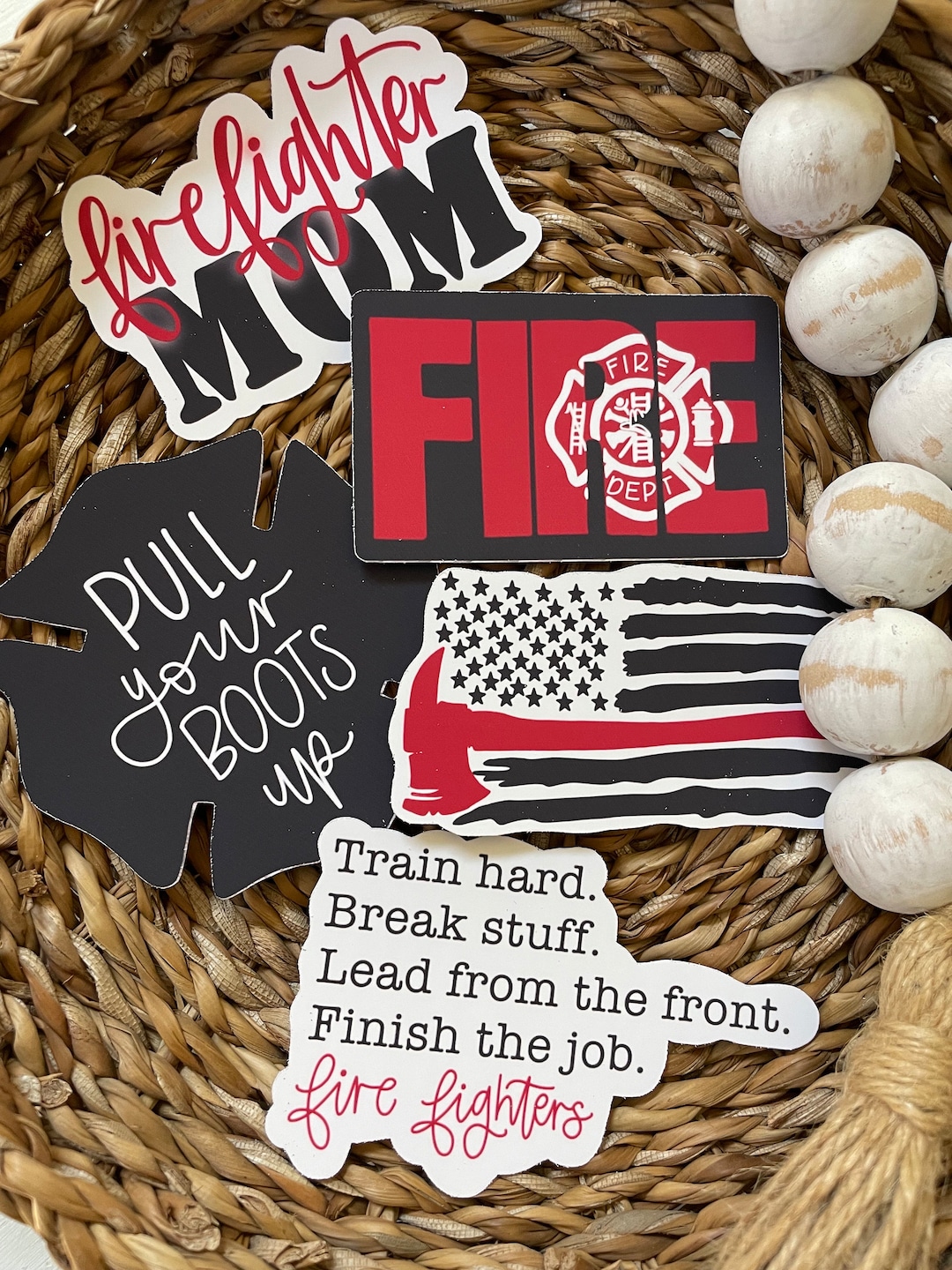 Fireman Sticker Pack, Firefighter Stickers - Etsy