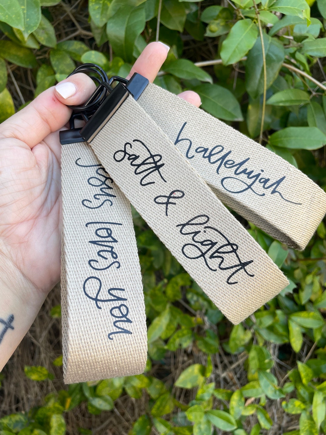 Inspirational Canvas Key Fob: Christian Wristlet Keychain - Etsy