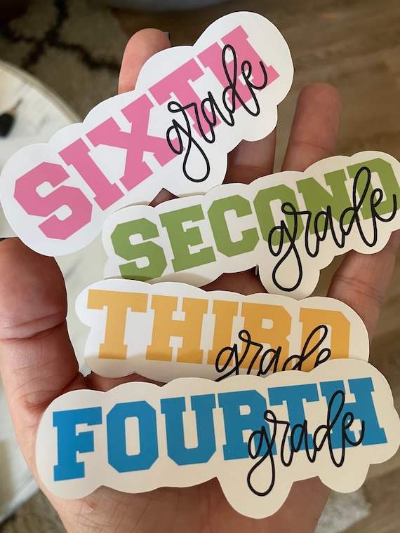 Grade School Sticker First Second Third Fourth Fifth or - Etsy