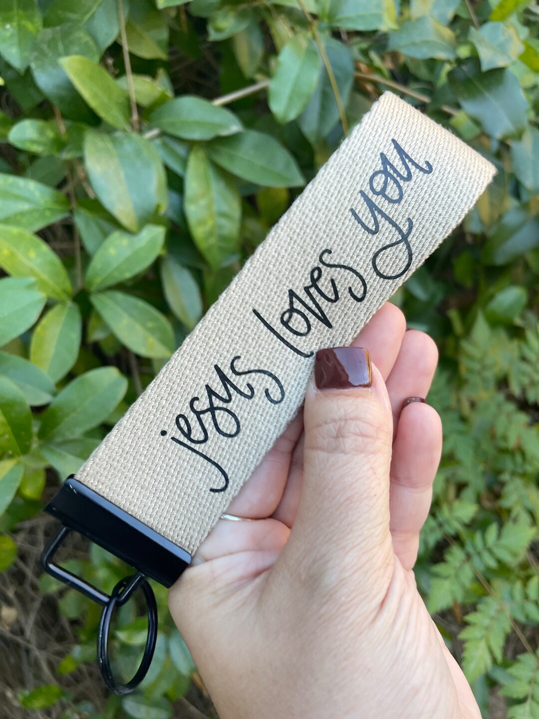 Jesus Loves You Key Chain, Encouraging Key Chain, Canvas Key Wristlet ...