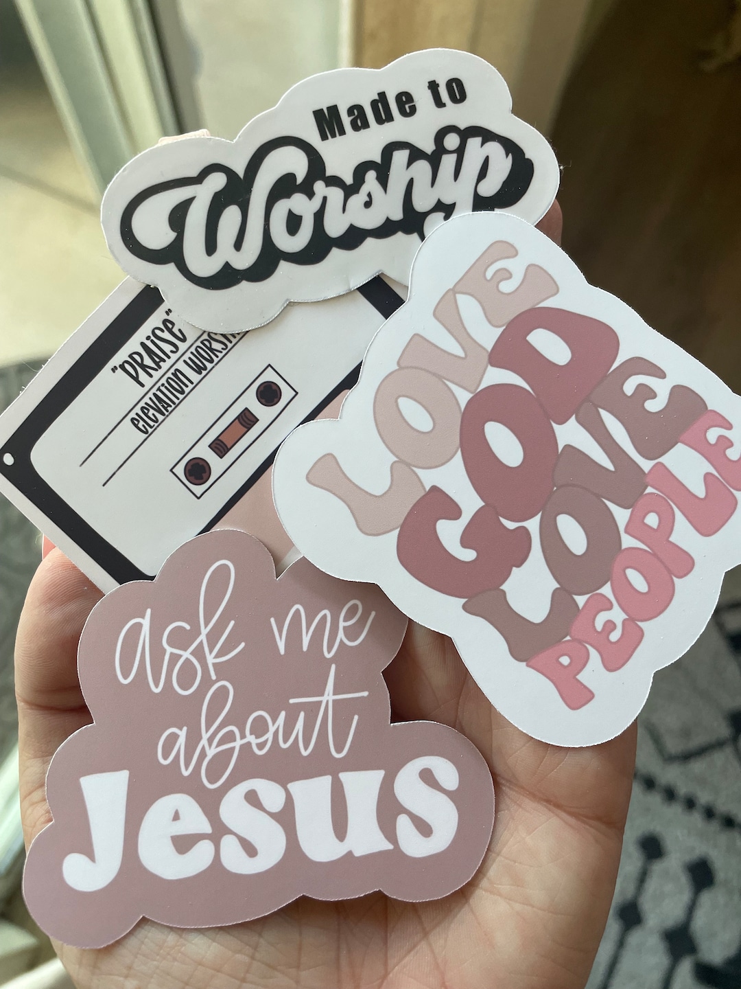 Love God Sticker Pack Small , Jesus Sticker Set - Etsy