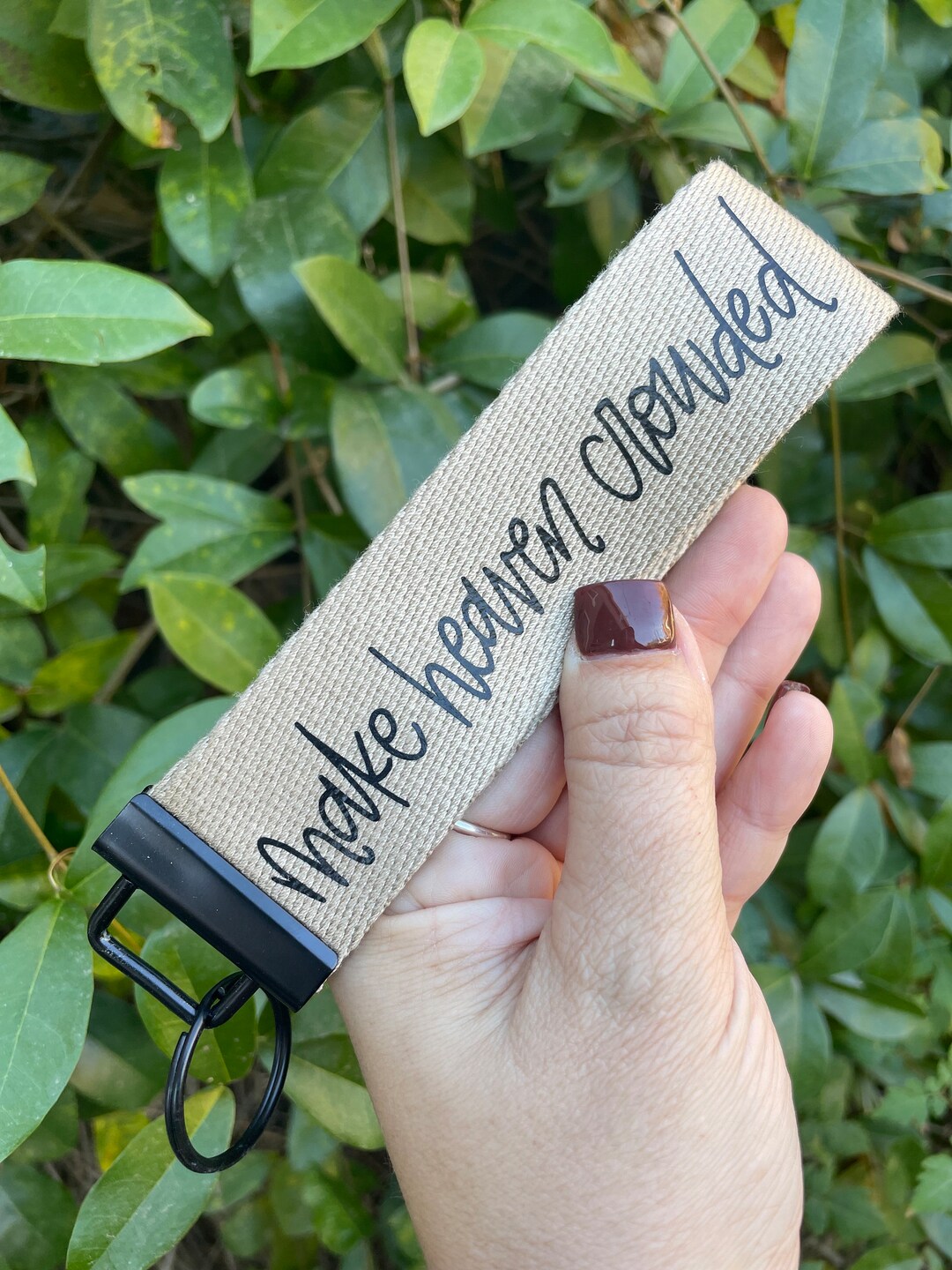 Make Heaven Crowded Key Chain, Encouraging Key Chain, Canvas Key ...