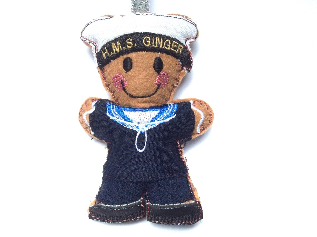 Royal Navy Sailor Gingerbread Man Felt Christmas Ornament - Etsy