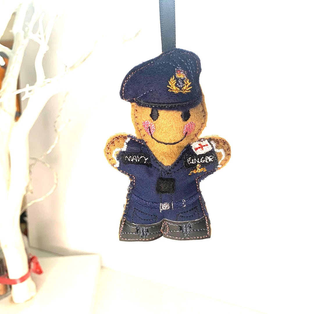 Royal Navy Submariner Felt Gingerbread Man Christmas Ornament - Etsy