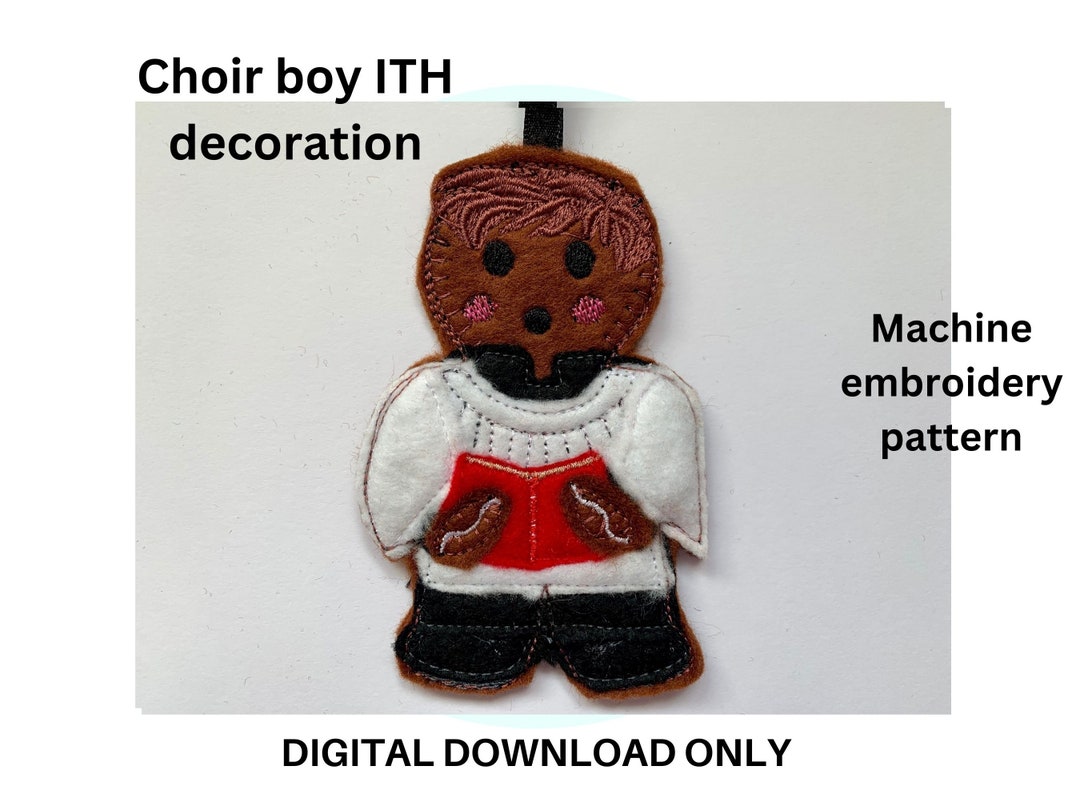 Choir Boy Gingerbread Embroidery Pattern 4 X 4 ITH Machine - Etsy