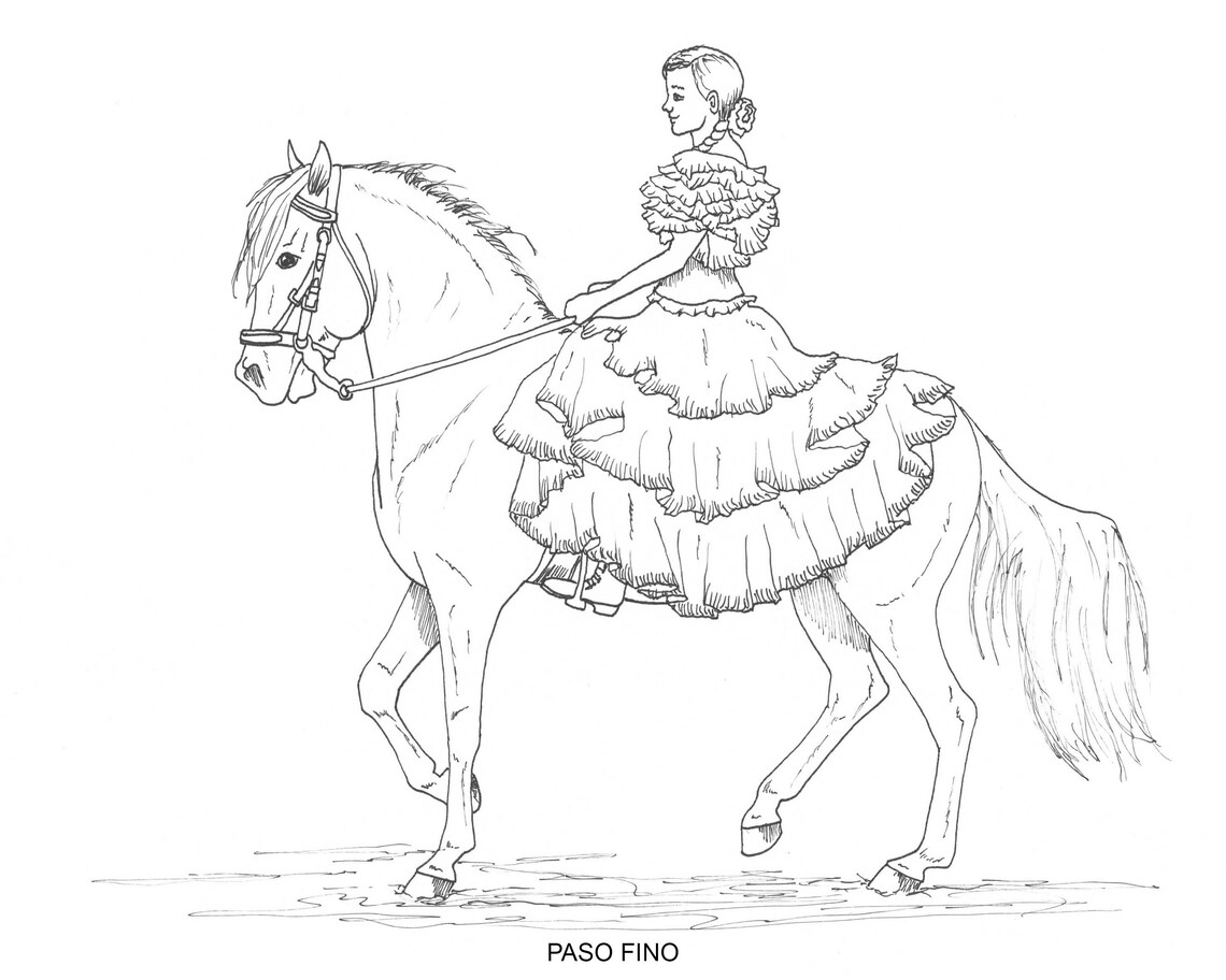 PRINTABLE Set of 10 Horse Breed Coloring Pages #2- Digital Download - Etsy