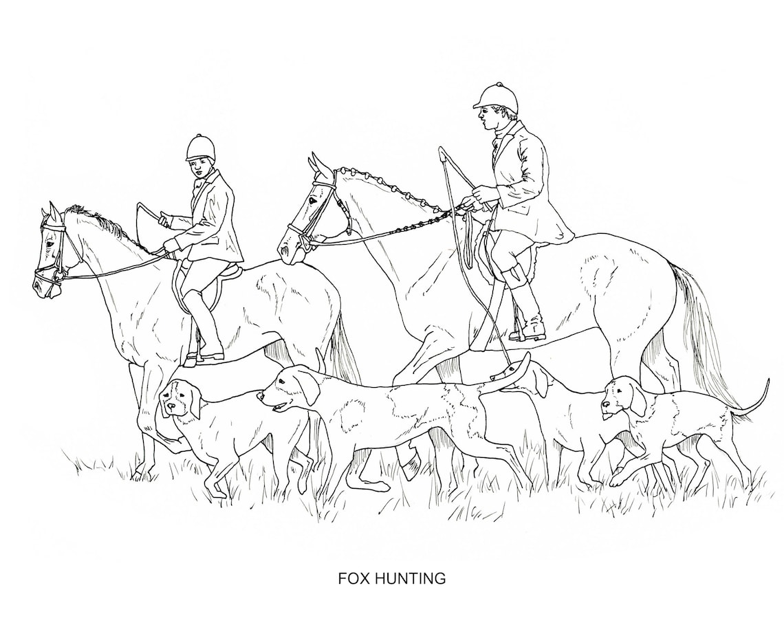 PRINTABLE Set of 8 English Riding Coloring Pages - Digital Download - Etsy