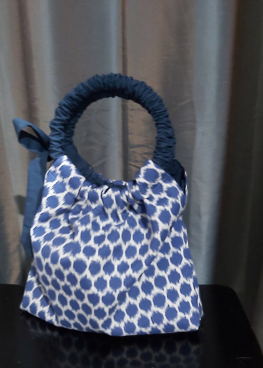 Round Handle Bag Blue Round Hobo Bag Blue Purse Tote Bag - Etsy