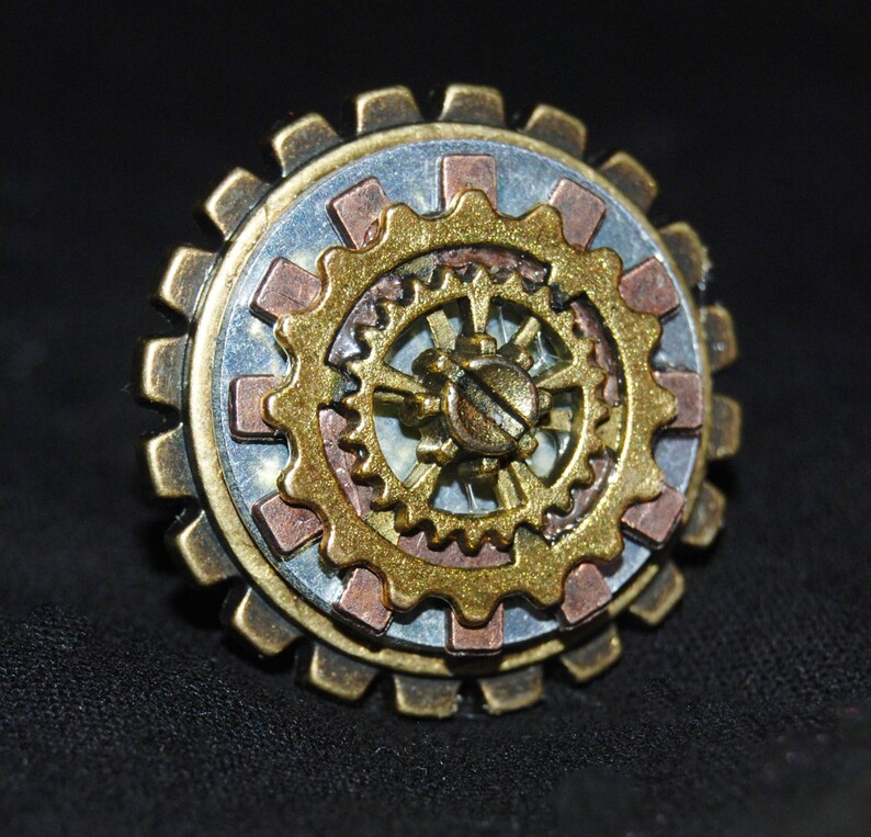 Mandala Steampunk Ring Layered Gear Jewelry Cosplay Accessory | Etsy
