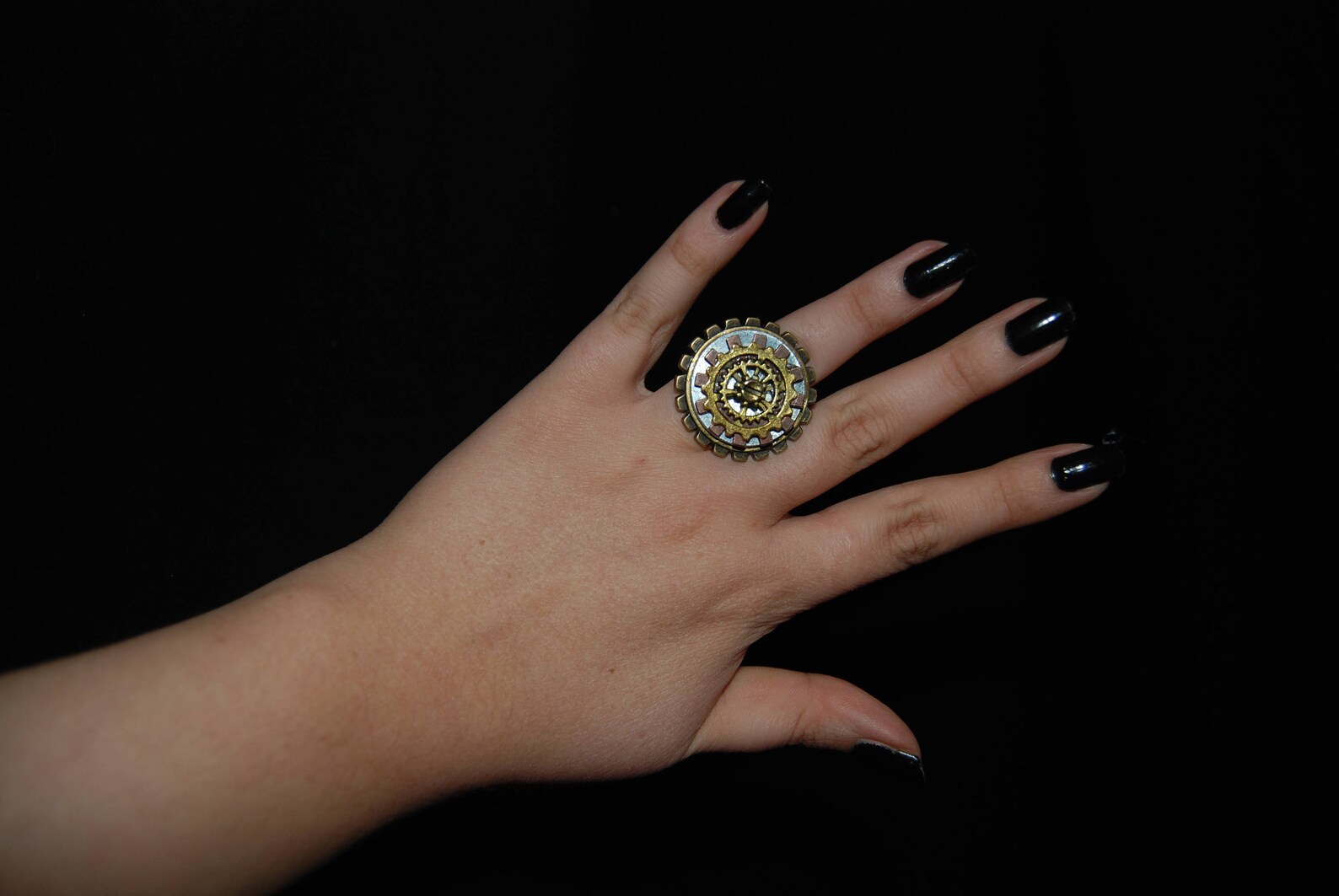 Mandala Steampunk Ring Layered Gear Jewelry Cosplay Accessory | Etsy