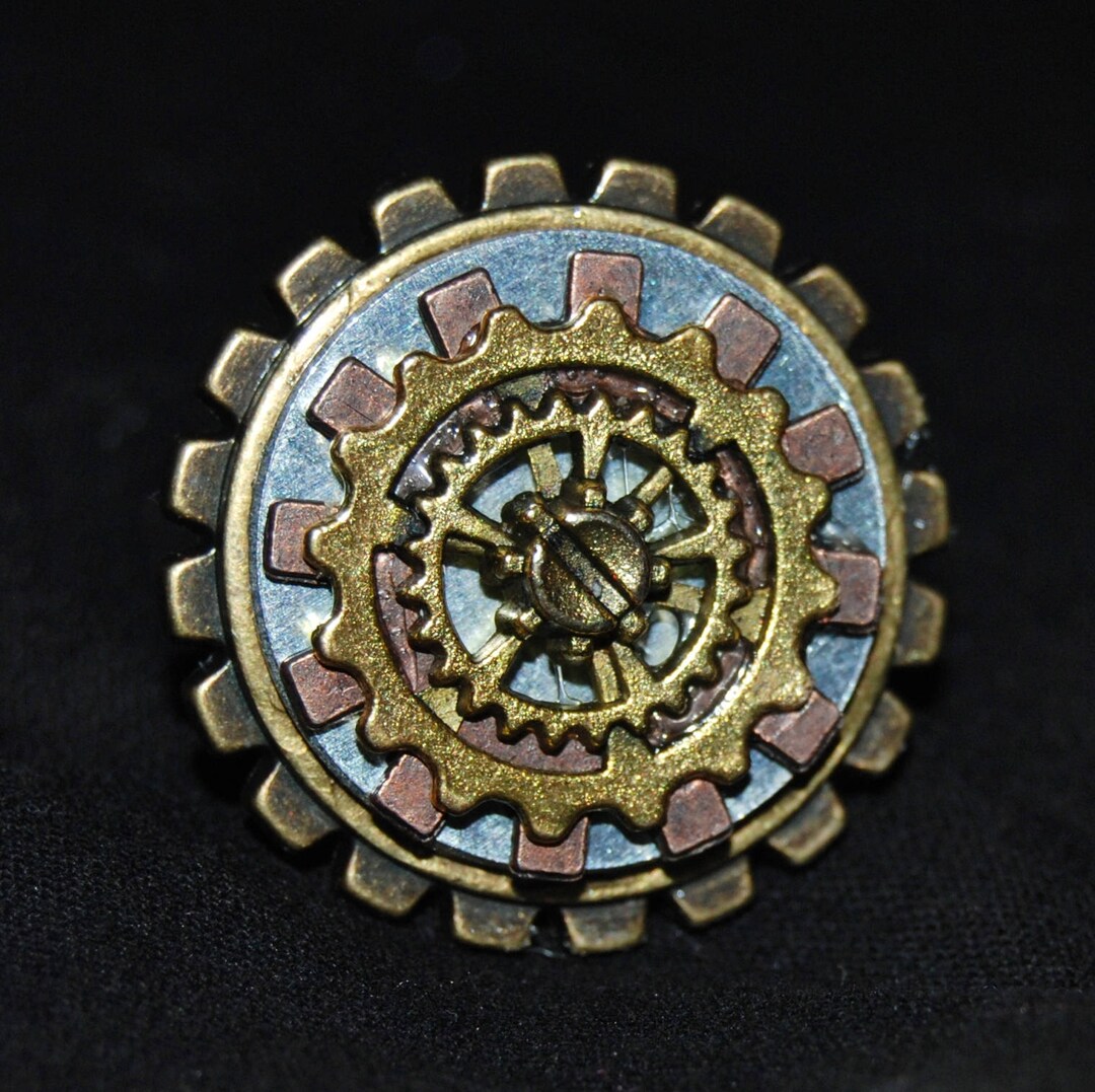 Mandala Steampunk Ring Layered Gear Jewelry Cosplay Accessory Vintage ...