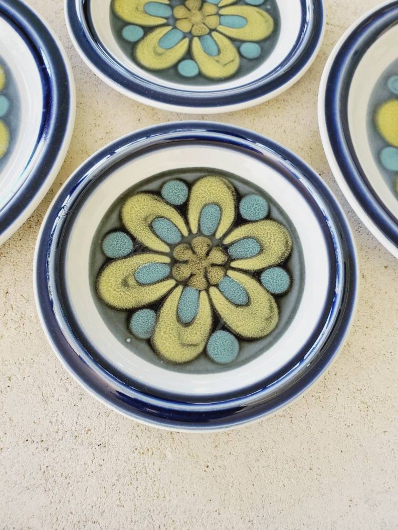 1960s Stoneware Dinner and Salad Plates 4 Pieces Set for 2 | Etsy