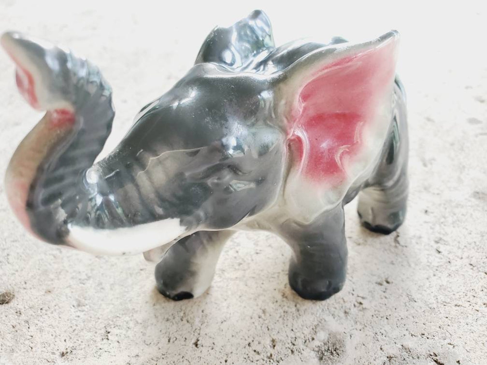 1950s Pink and Gray Elephant Figurine Vintage Animal Decor - Etsy