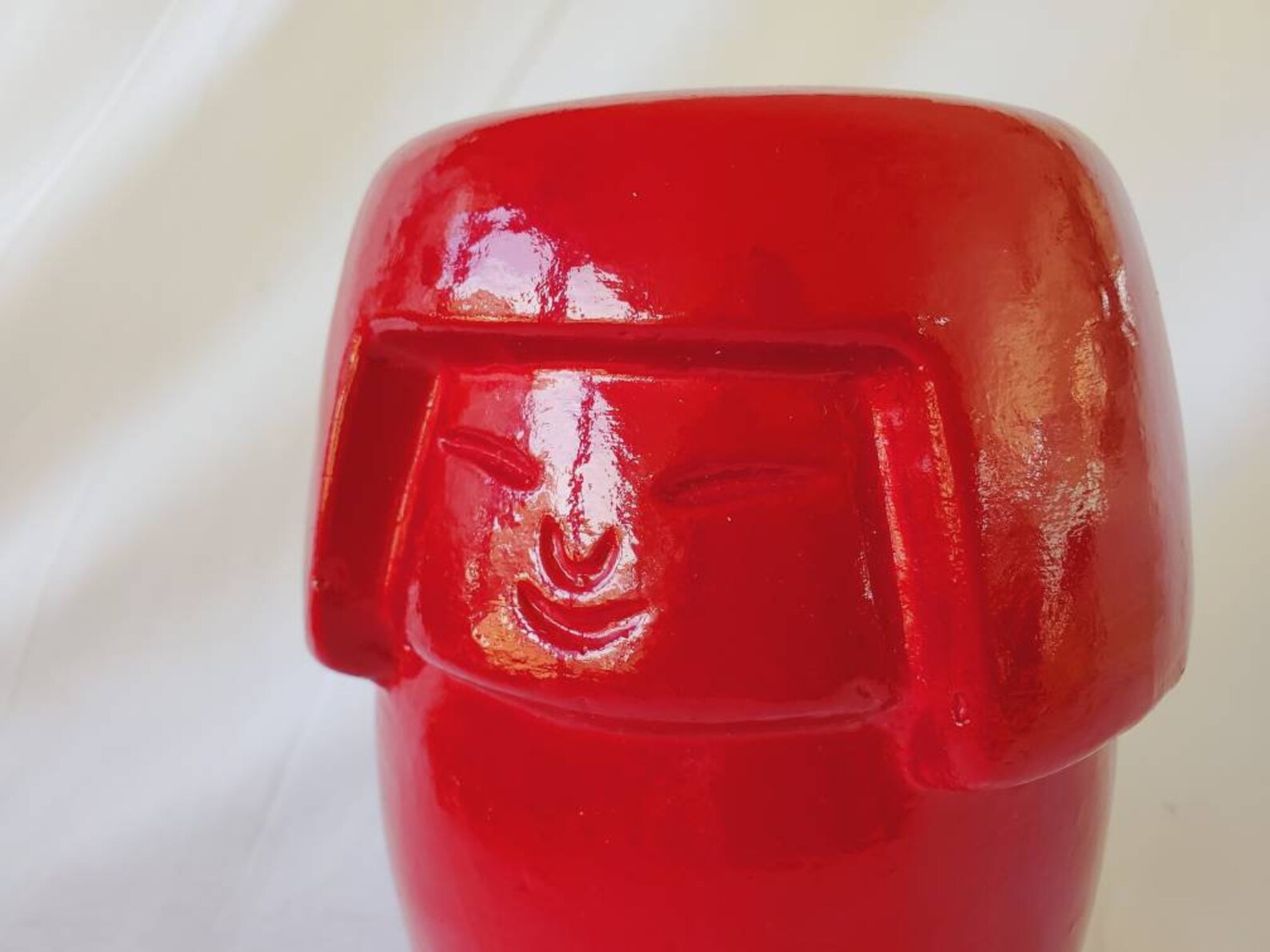 Red Kokeshi Garden Statue Japanese Female Figurine Altar Piece Zen ...