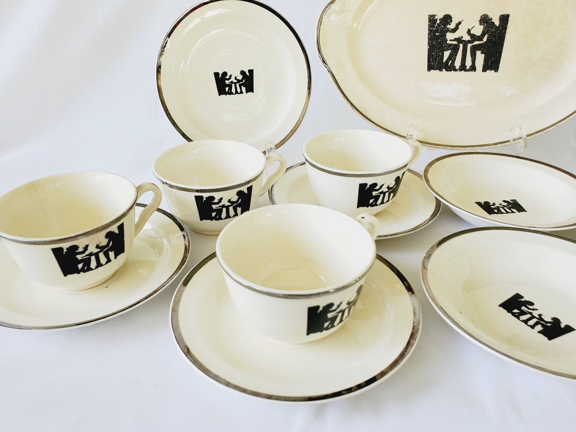 1930s Hall and Taylor Silhouette Dinnerware, Assorted Dishes - Etsy