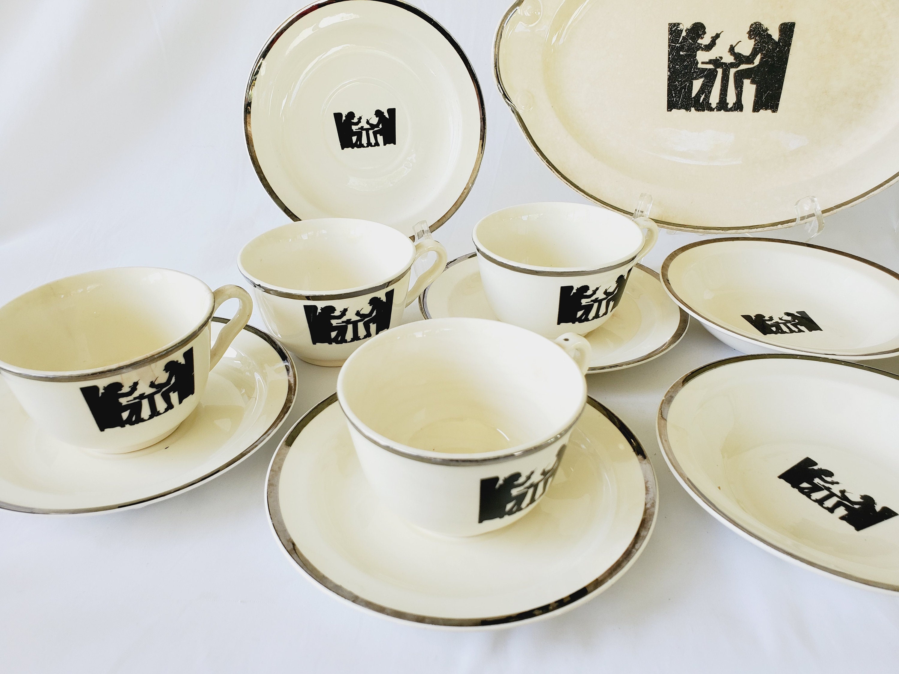 1930s Hall and Taylor Silhouette Dinnerware, Assorted Dishes - Etsy