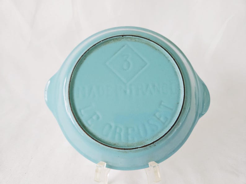 Vintage Le Creuset Paris Blue Round Gratin Dish, Enameled Cast Iron #3 ...