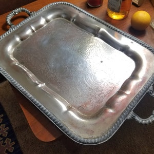 Faded Silver Copper Tray 1950s Keystoneware Serving Home Decor Barware ...
