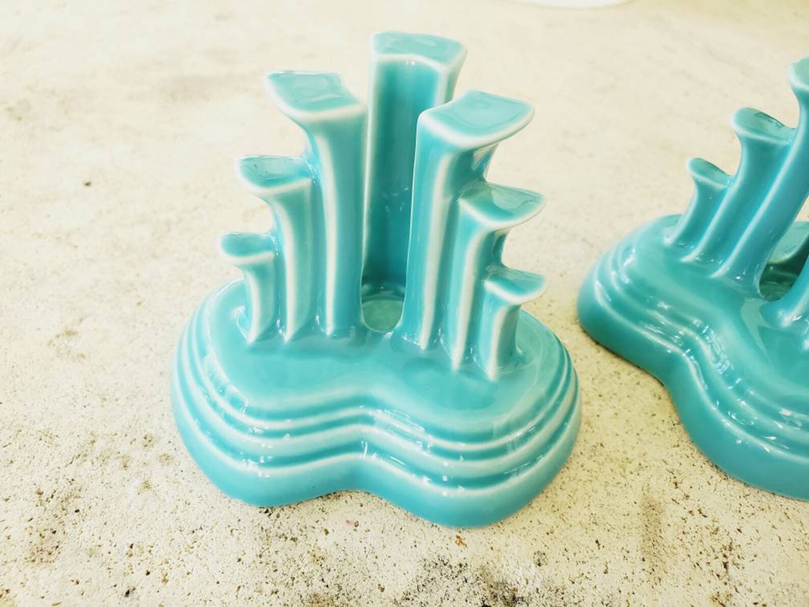 Turquoise Fiestaware Pyramid Candle Holder Set of Two Pair of - Etsy