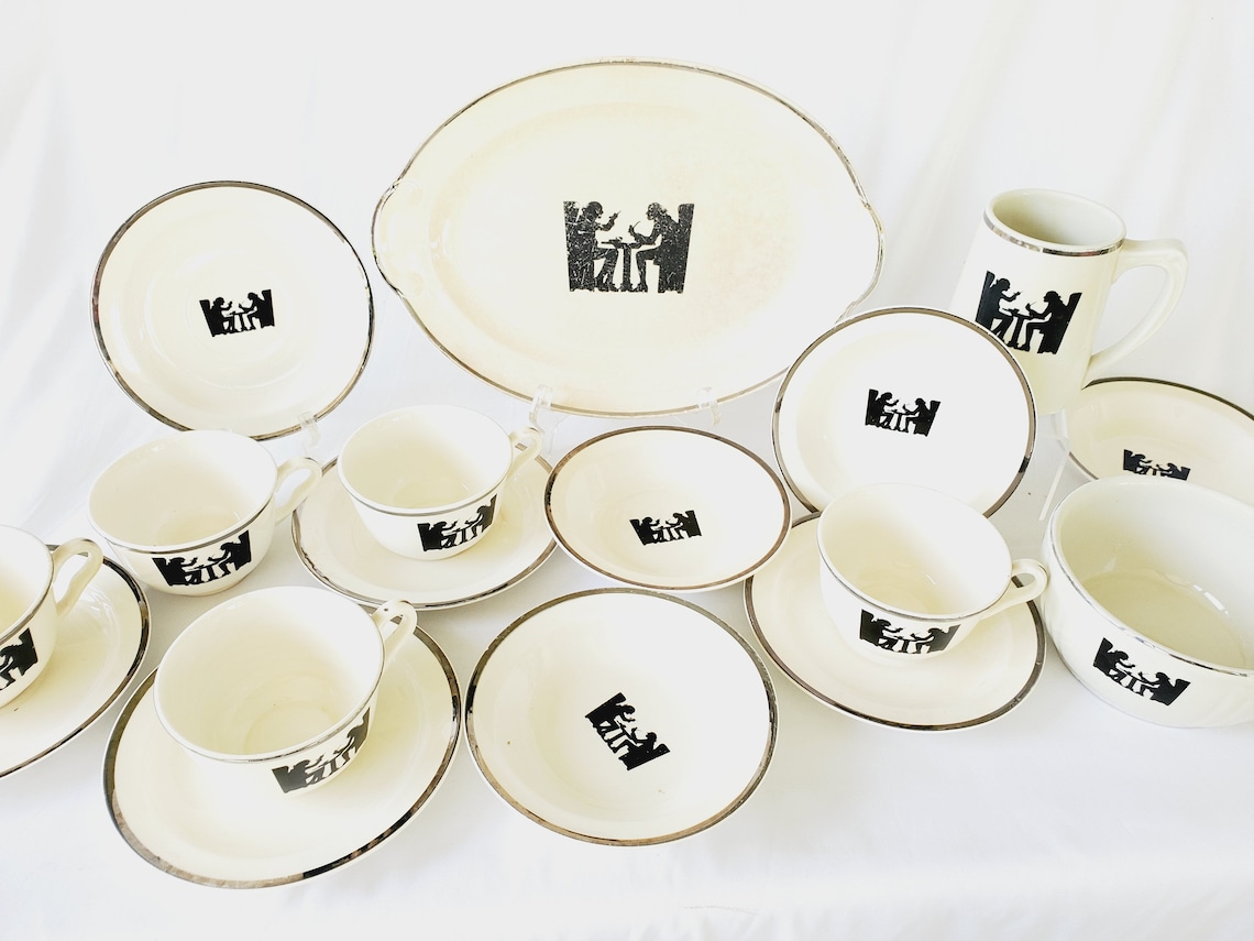1930s Hall and Taylor Silhouette Dinnerware, Assorted Dishes - Etsy
