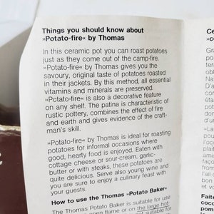 NEW Thomas Potato Baker Kartoffelfeuer Baker Clay Potato Fire Devil ...