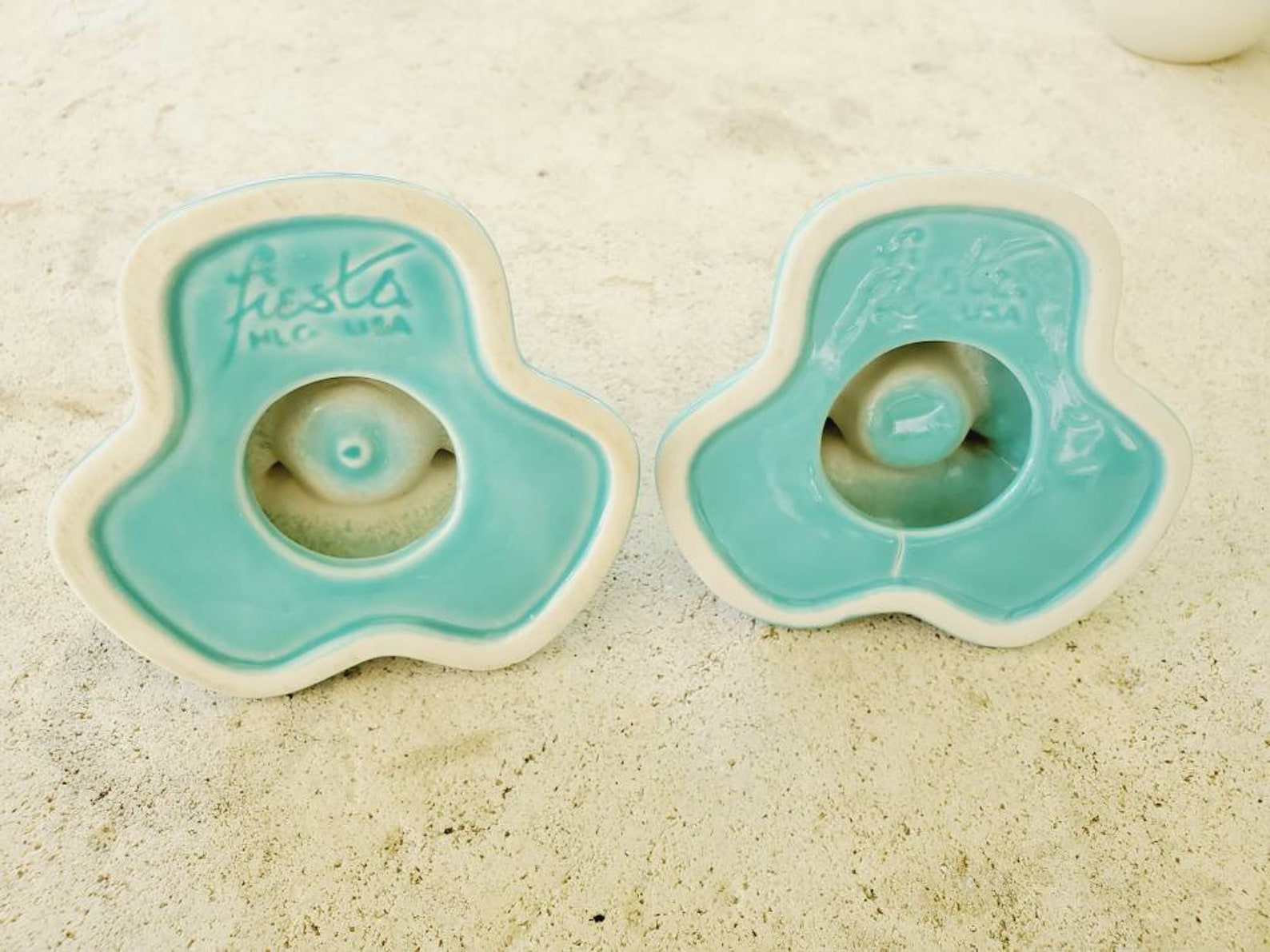 Turquoise Fiestaware Pyramid Candle Holder Set of Two Pair of - Etsy