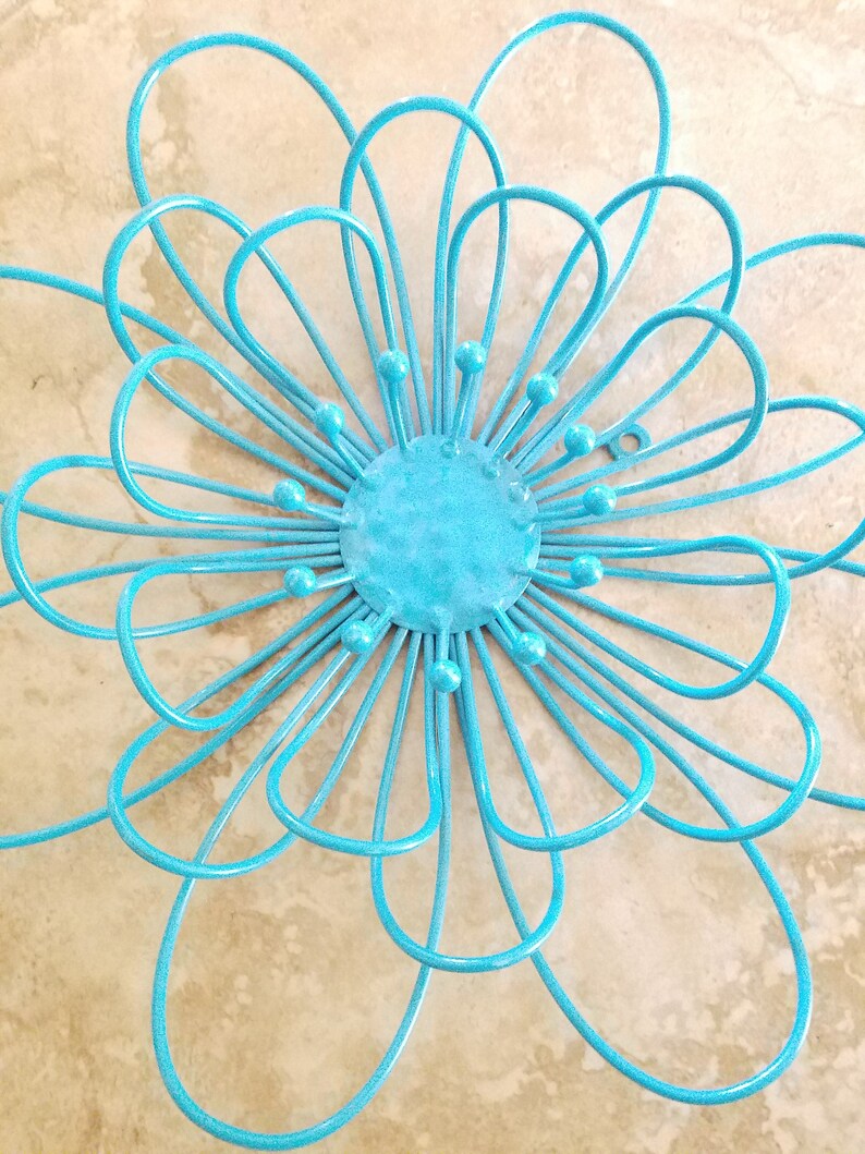 Blue Atomic Flower Metal Wall Art Hanging Sculpture Home - Etsy