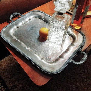 Faded Silver Copper Tray 1950s Keystoneware Serving Home Decor Barware ...