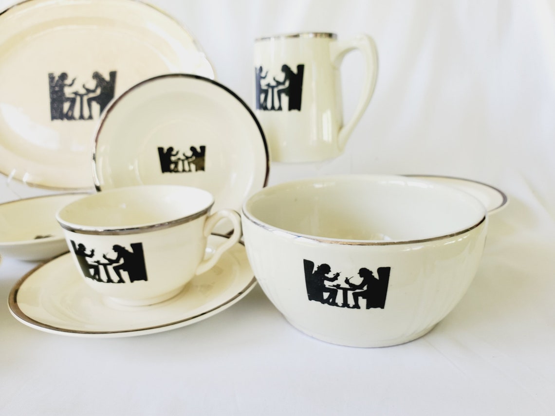 1930s Hall and Taylor Silhouette Dinnerware, Assorted Dishes - Etsy