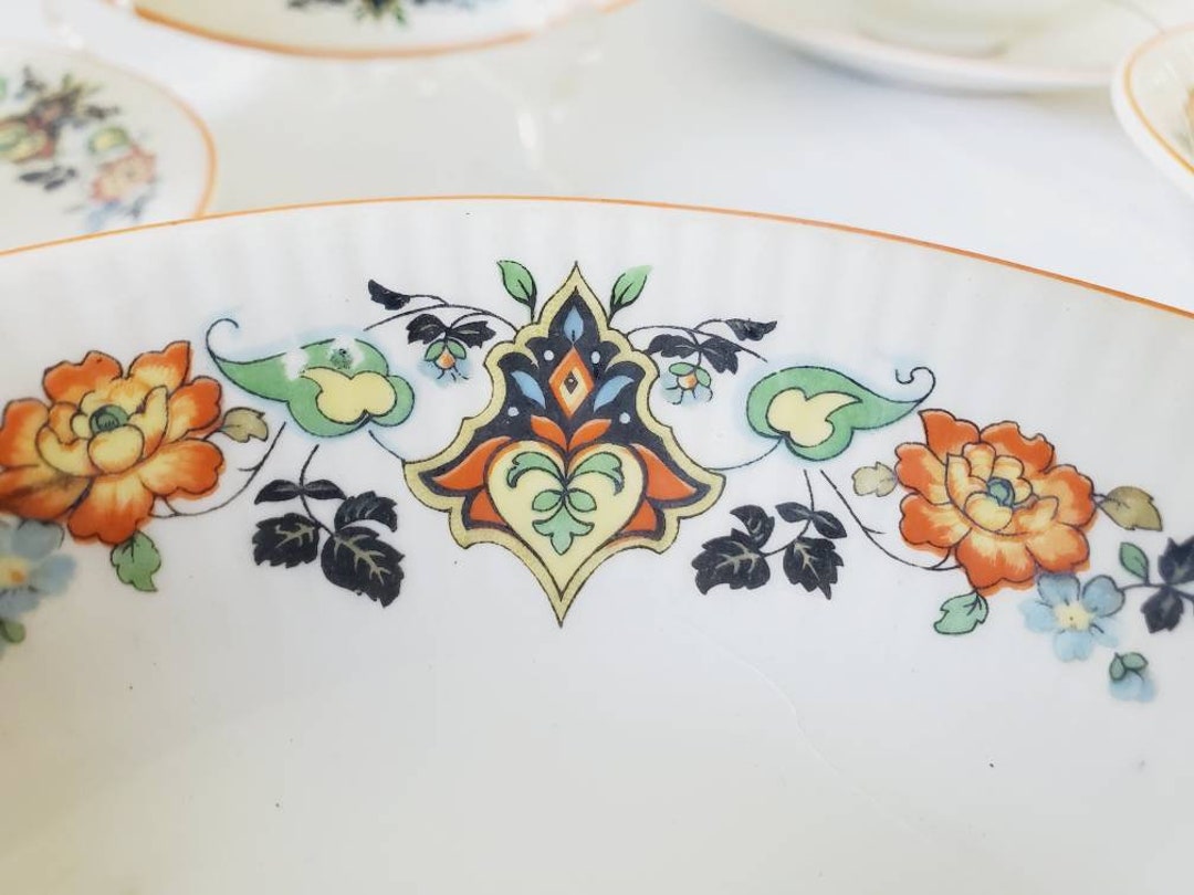 1940s Scandinavian Floral Dinnerware China Set Plates Bowls Cups Astor ...