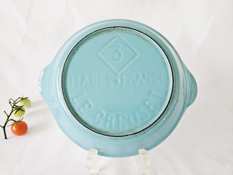Vintage Le Creuset Paris Blue Round Gratin Dish, Enameled Cast Iron #3 ...