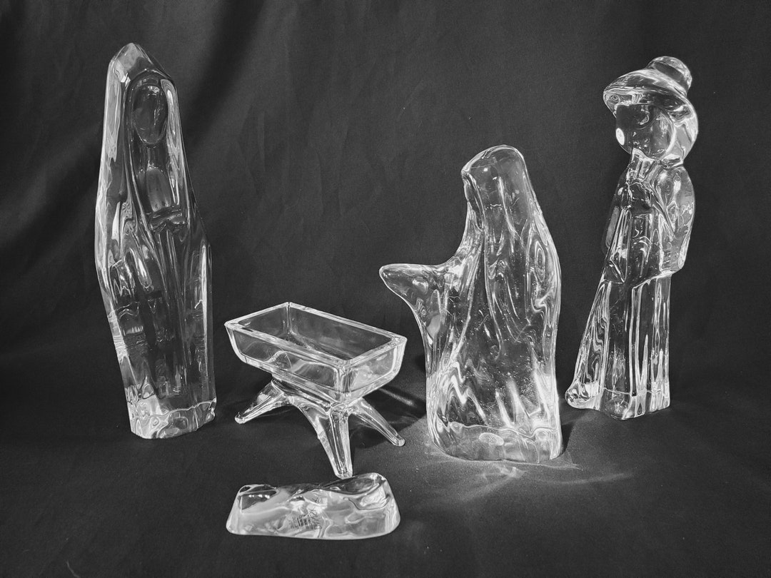 1990s Dansk Crystal Nativity Set Nativity Scene Modern Christmas ...