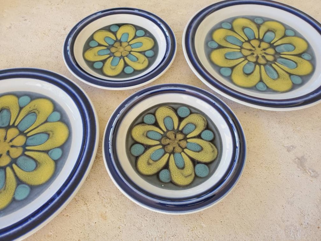1960s Stoneware Dinner and Salad Plates 4 Pieces Set for 2 Belmont ...