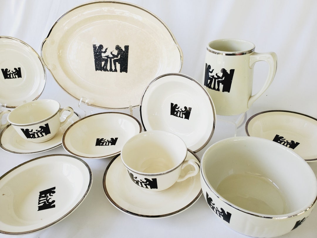 1930s Hall and Taylor Silhouette Dinnerware, Assorted Dishes - Etsy