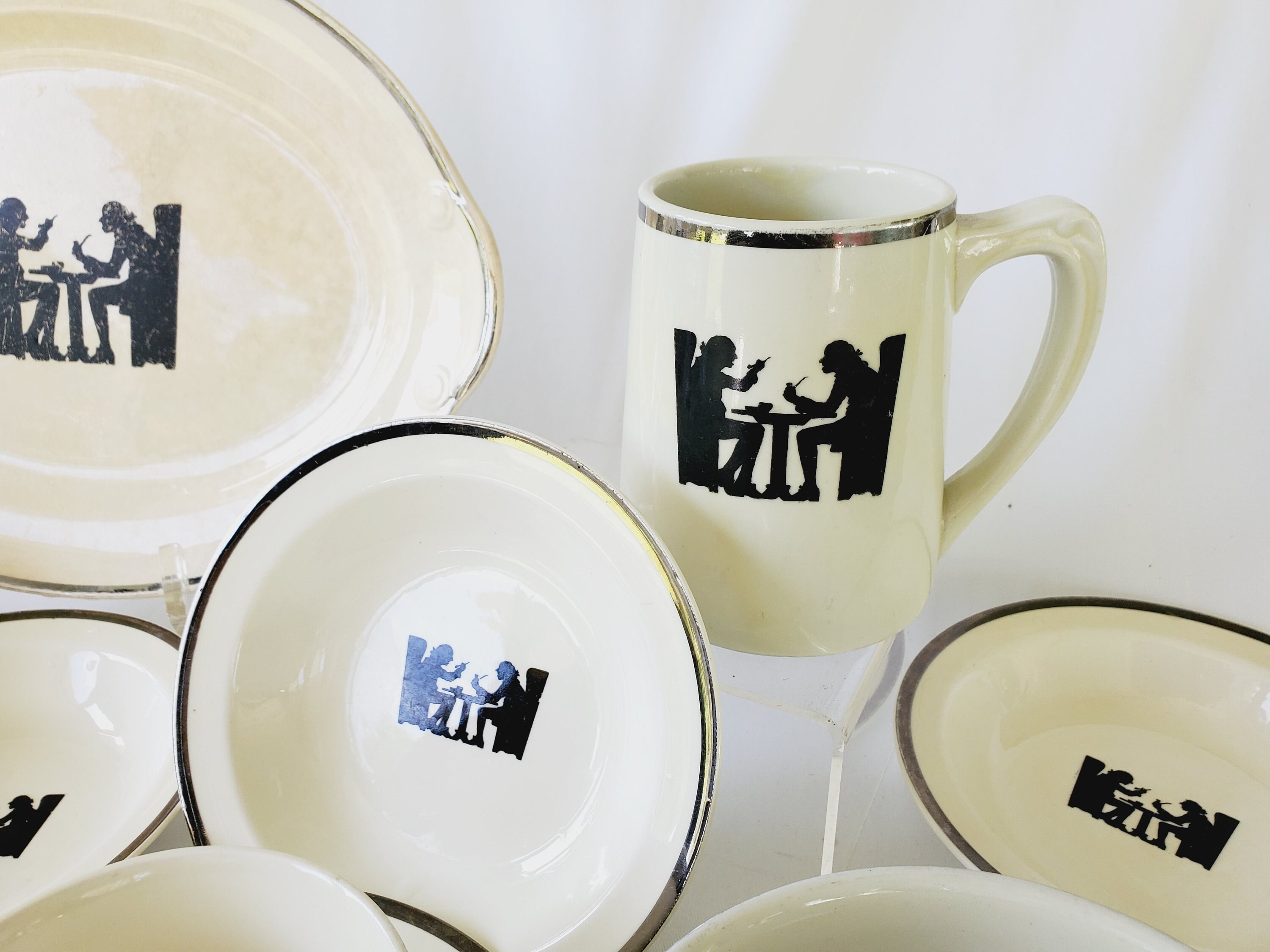 1930s Hall and Taylor Silhouette Dinnerware, Assorted Dishes - Etsy