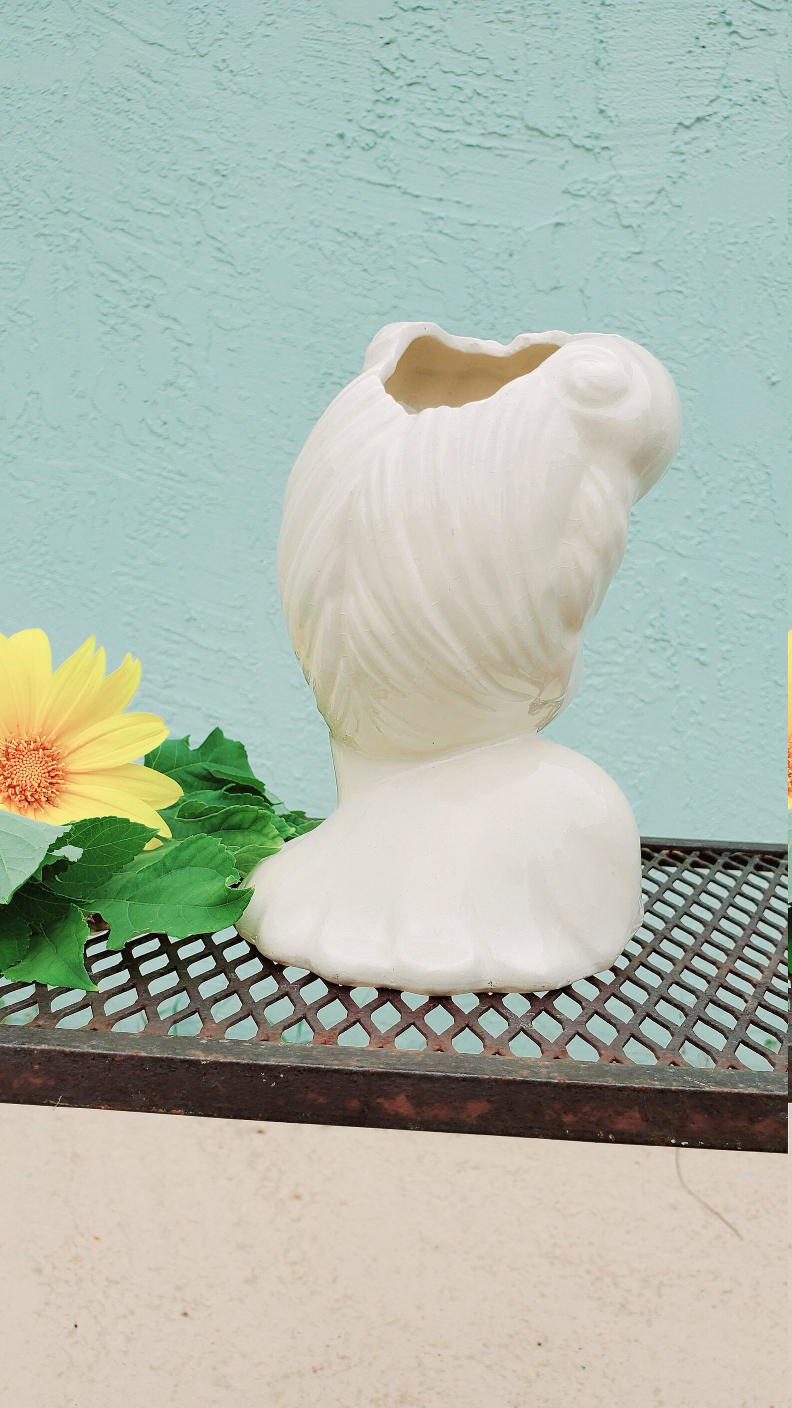 1940s Lady Head Vase, Large White Ceramic Collectible Planter - Etsy