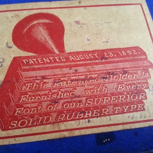 Complete Set Superior Solid Rubber Type Set Patented 1892 Box and ...