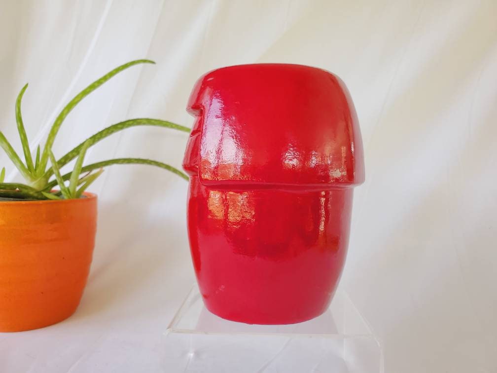 Red Kokeshi Garden Statue Japanese Female Figurine Altar Piece Zen ...