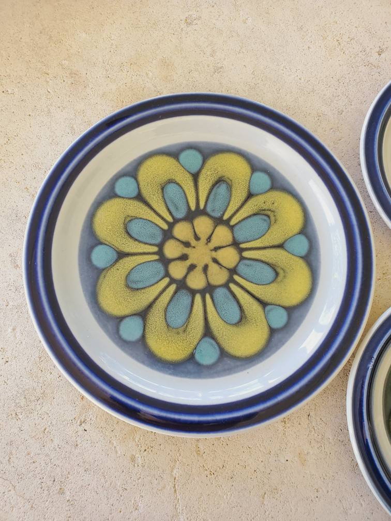 1960s Stoneware Dinner and Salad Plates 4 Pieces Set for 2 - Etsy
