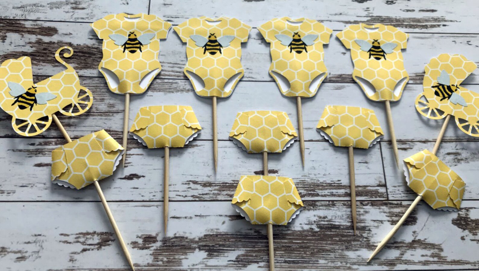 Baby Diaper Onesie Carriage Stroller Buggy Cupcake Topper - Etsy