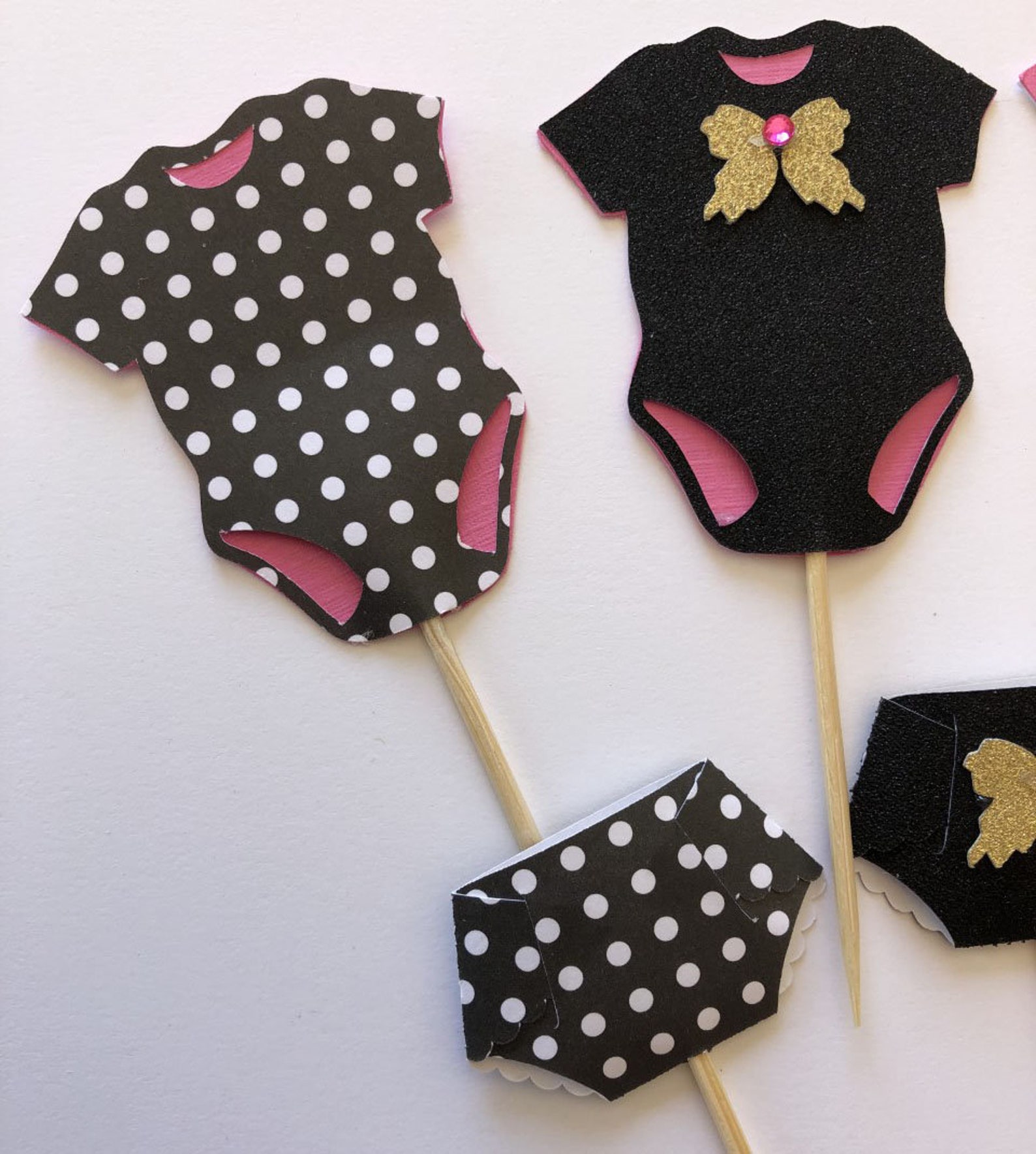 Baby Diaper Onesie Cupcake Topper, Cake Topper, Baby Shower, Birthday ...