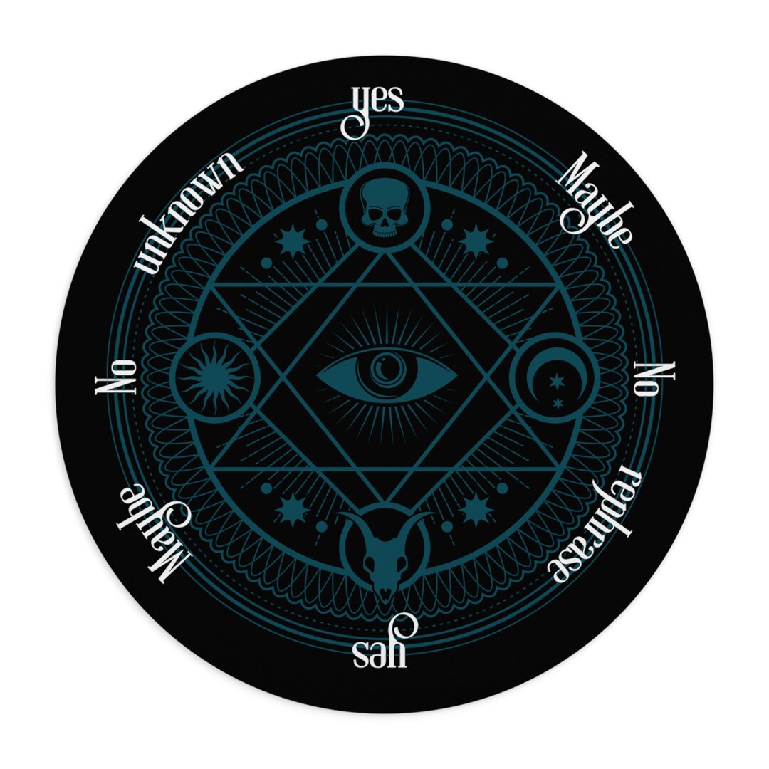 Teal and Black Elemental, Earth, Air, Fire, Water Dowsing Mat. Pendulum ...