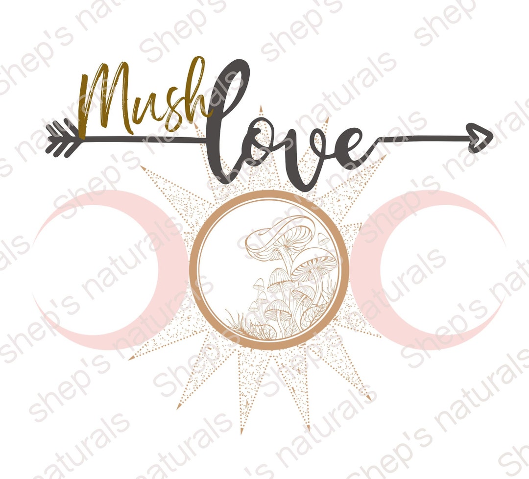 Mush Love SVG With Crescent Moon and Sun Graphic. Downloadable - Etsy