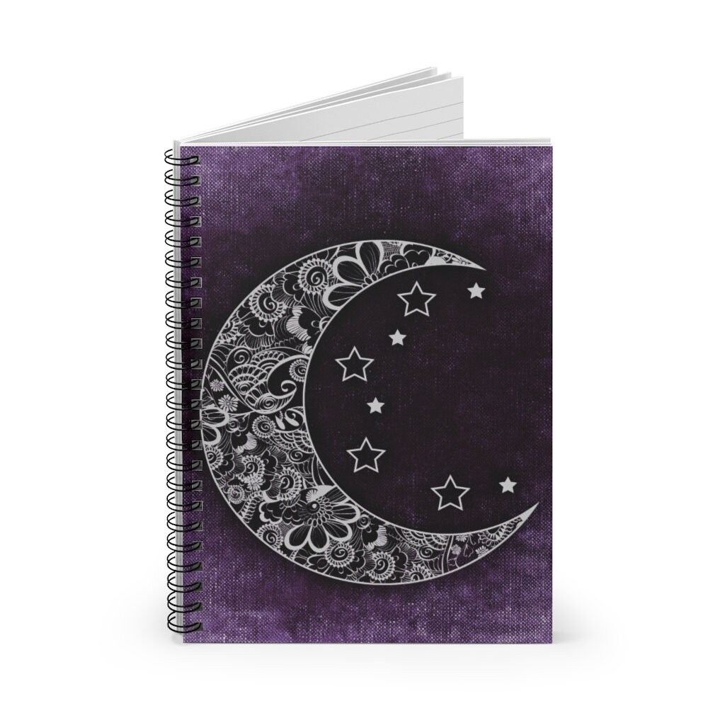 Moon and Stars Spiral Notebook Moon Journal Diary. 6 X | Etsy