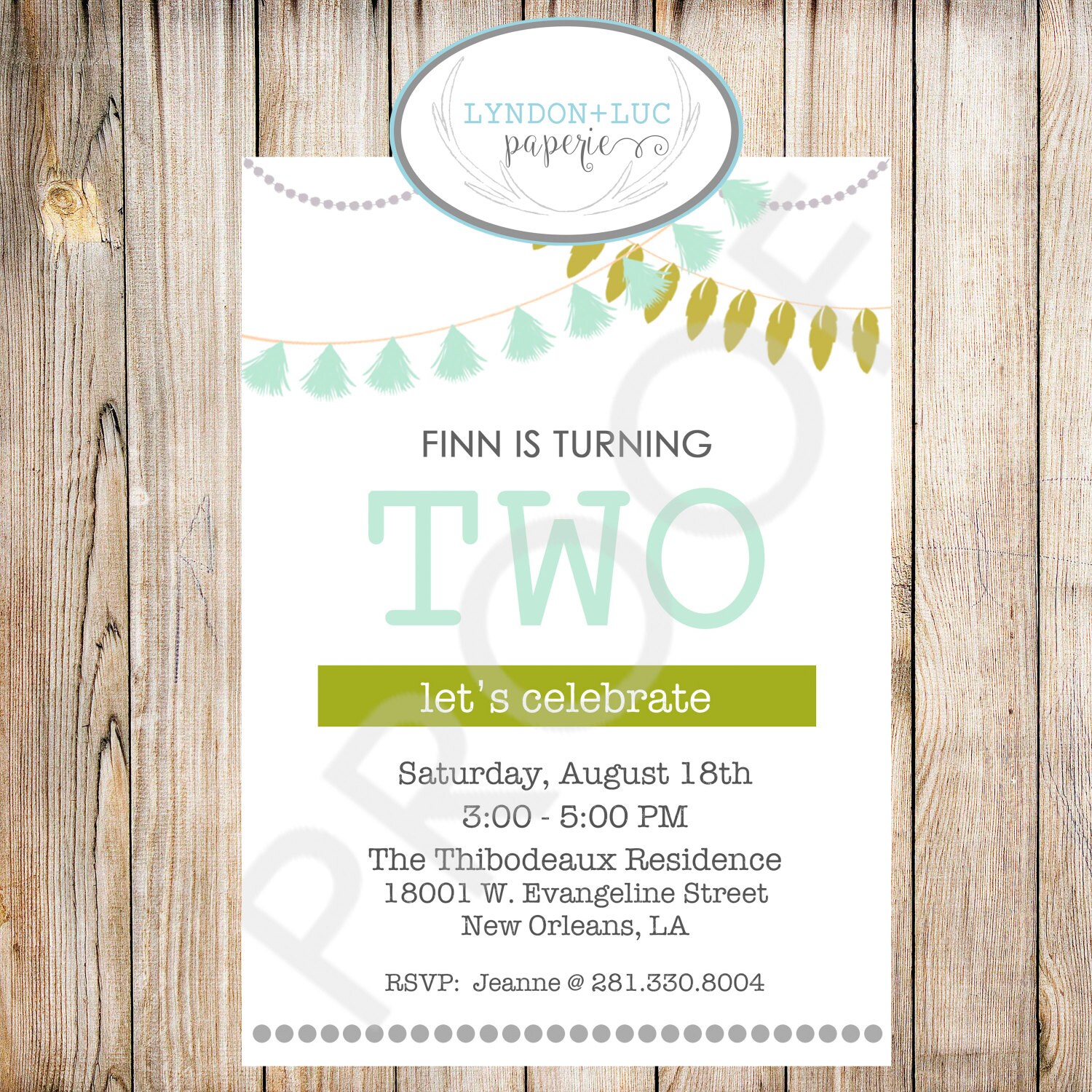 Boy's Bunting Banner Birthday Invitation | Etsy