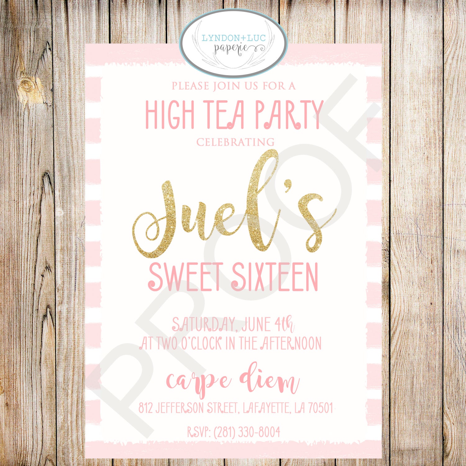Sweet Sixteen/high Tea Party Invitation - Etsy