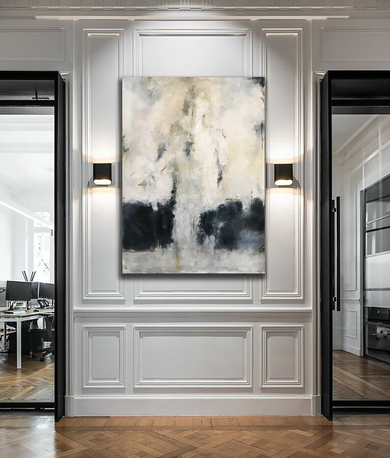 Contemporary Abstract Oil Painting, Office Modern Painting, Office Wall ...